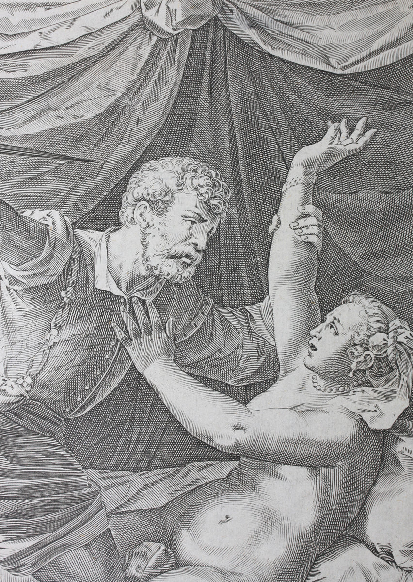 Titian, after. Cornelis Cort, after. Tarquin and Lucretia. Engraving. – Goldin Fine Art