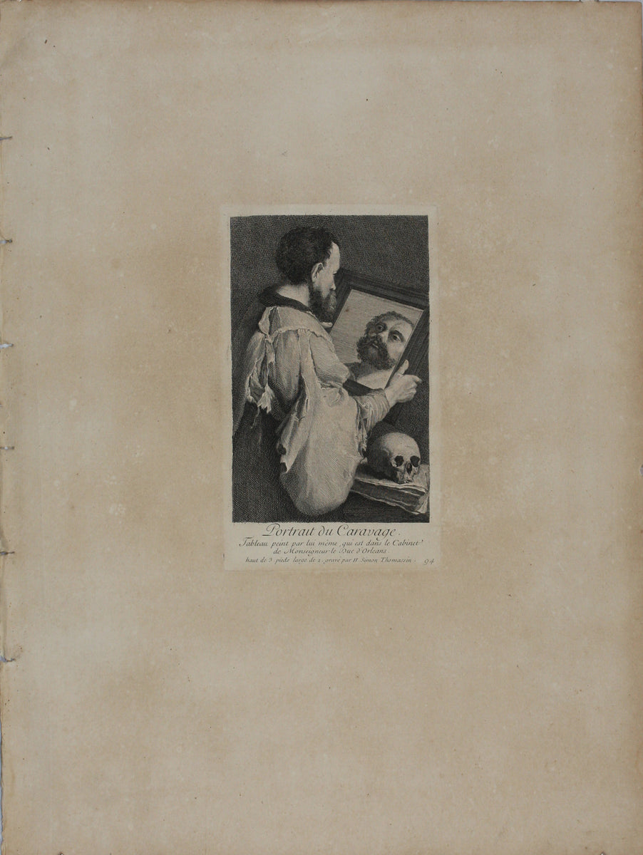 Portrait of Michelangelo Merisi da Caravaggio. Etching by Henri Simon ...
