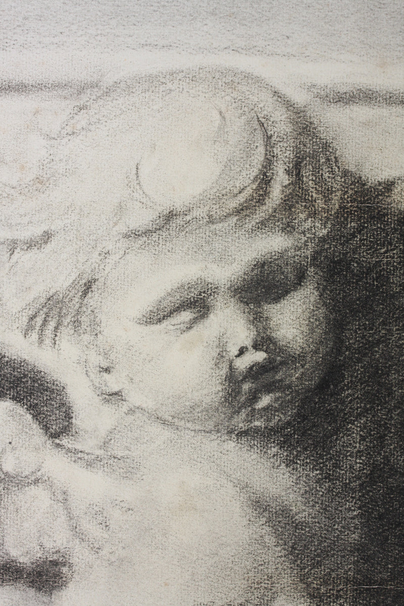 Verna Lewis(?). Study of a relief showing Putto. Graphite drawing. Lat ...