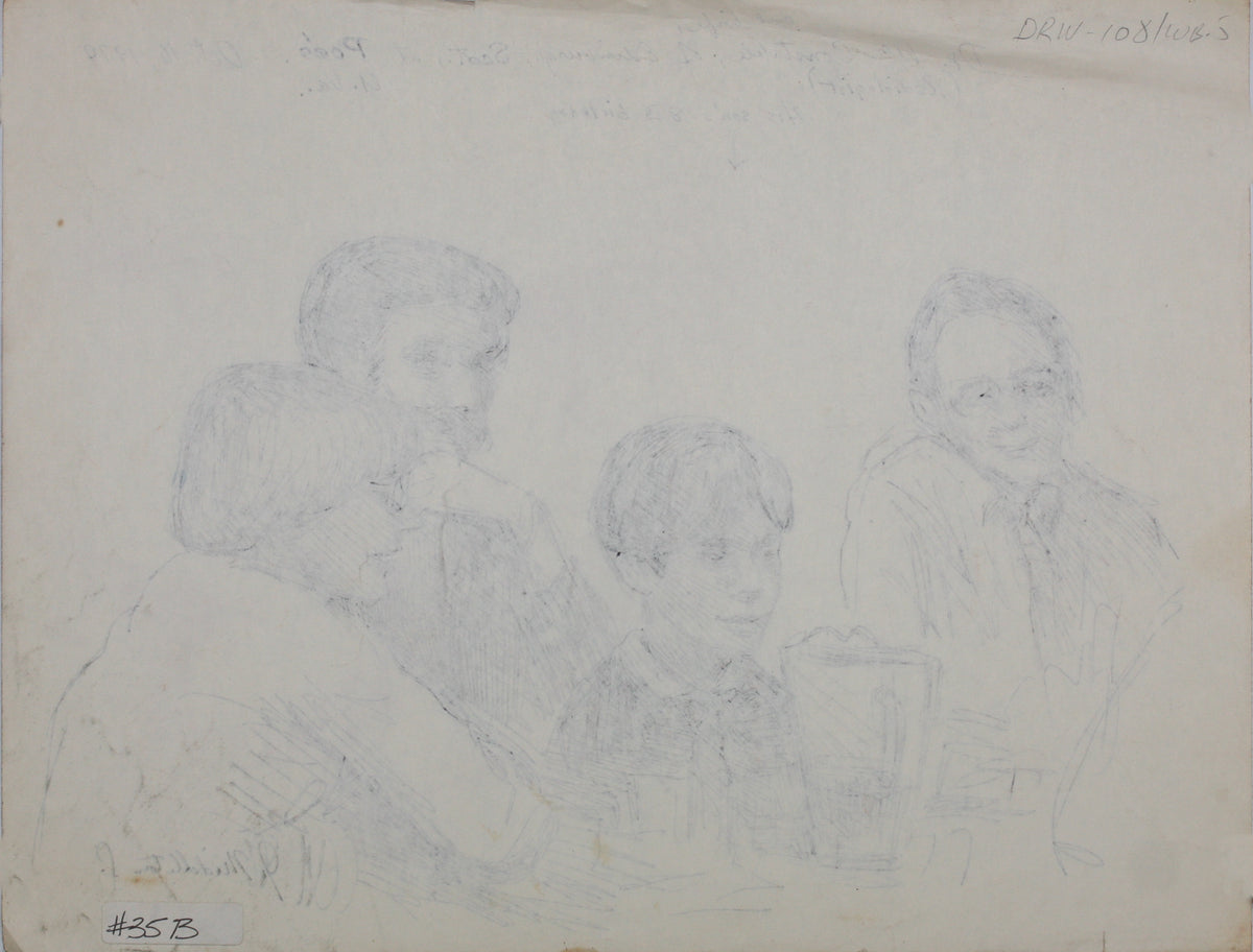 John Middleton Freeman. Portrait of Dr. William Constable. Ink drawing ...