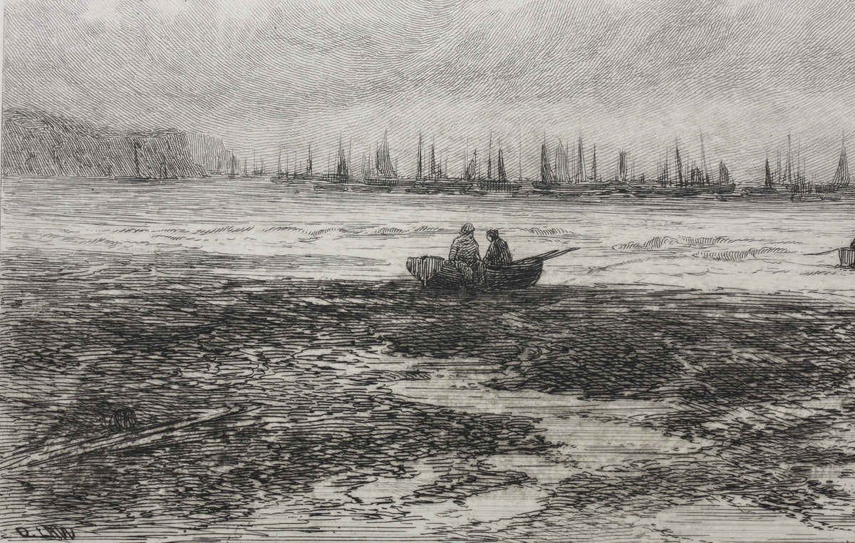 David Law. Fishing boats off Whitby. Etching. 1881. – Goldin Fine Art