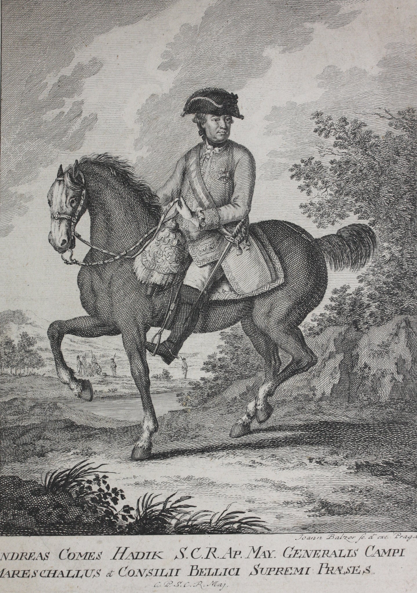 Johan Balzer. Portrait of Count András Hadik de Futak. Engraving. 1780 ...