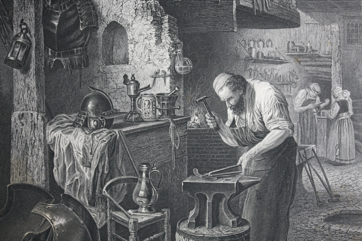 Henry Leys, after. The Armourer. Engraved by John Godfrey. 1861 ...