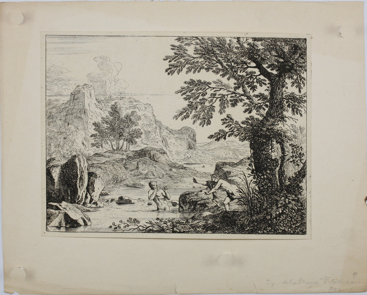 Felix Meyer. Apollo and Daphne. Etching. XVII-early XVIII century ...